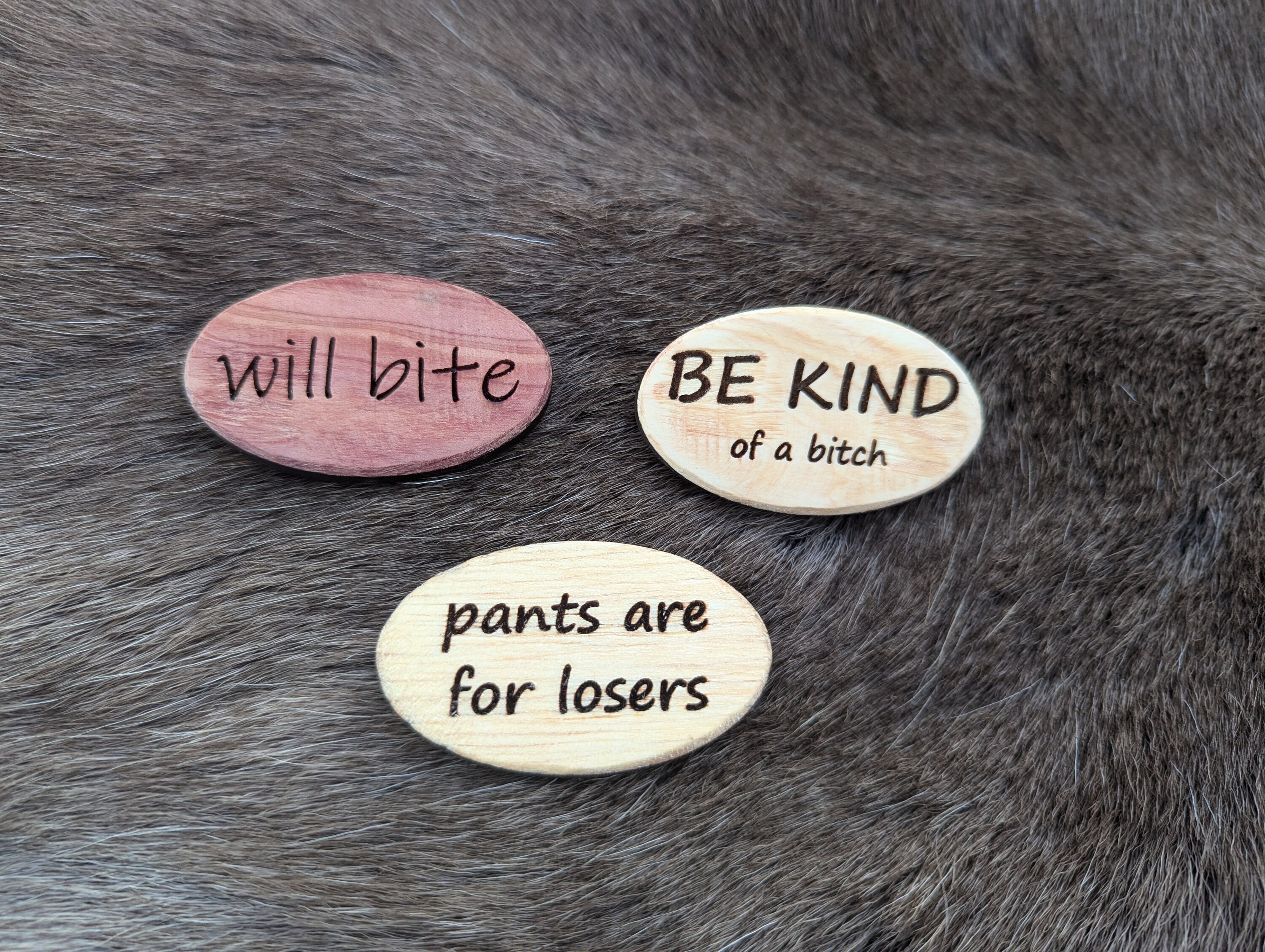 Ren Faire Festival Natural Cedar Wood Pins Funny Descriptive Pins - Etsy