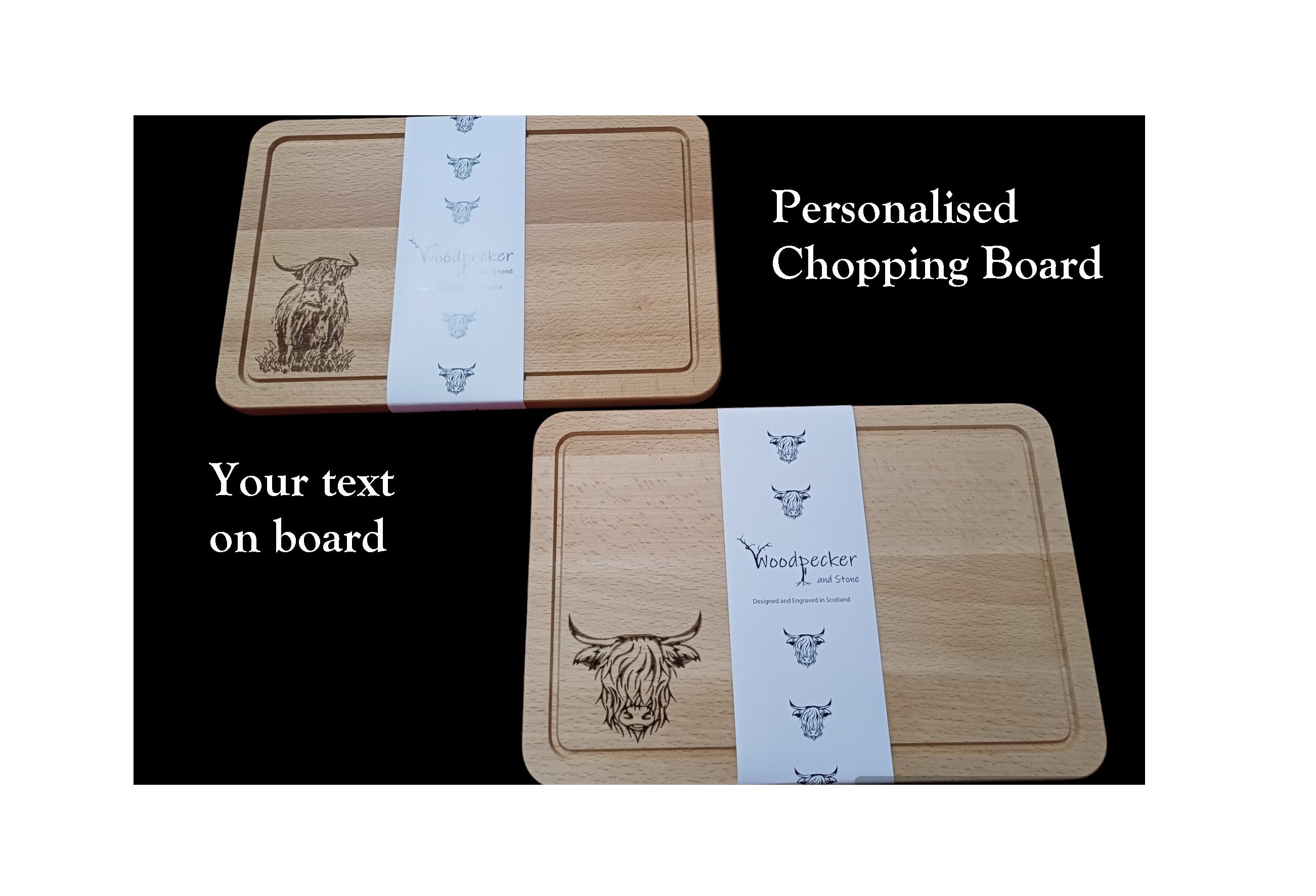 Highland Cow Chopping Board Lovely Gift Laser Engraved in Scotland ...