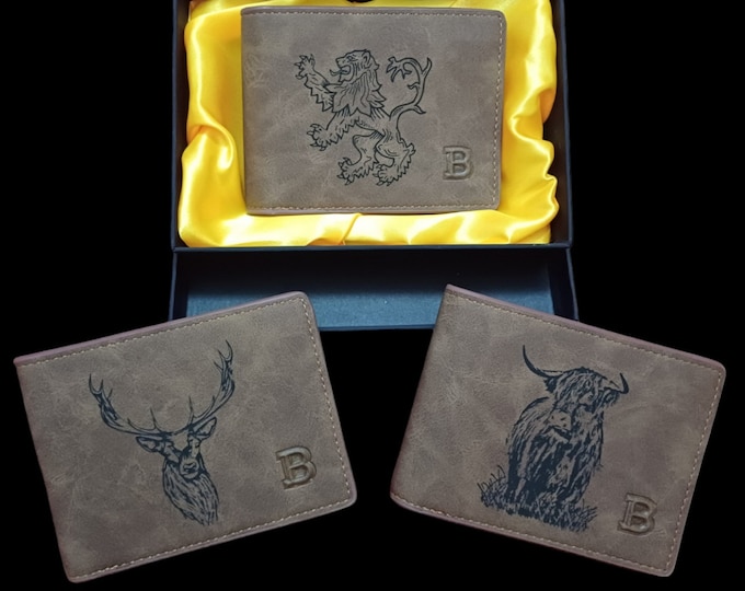 Men's Leather Wallet, 2 Eagles, Personalized, Hand Stamped Leather ...