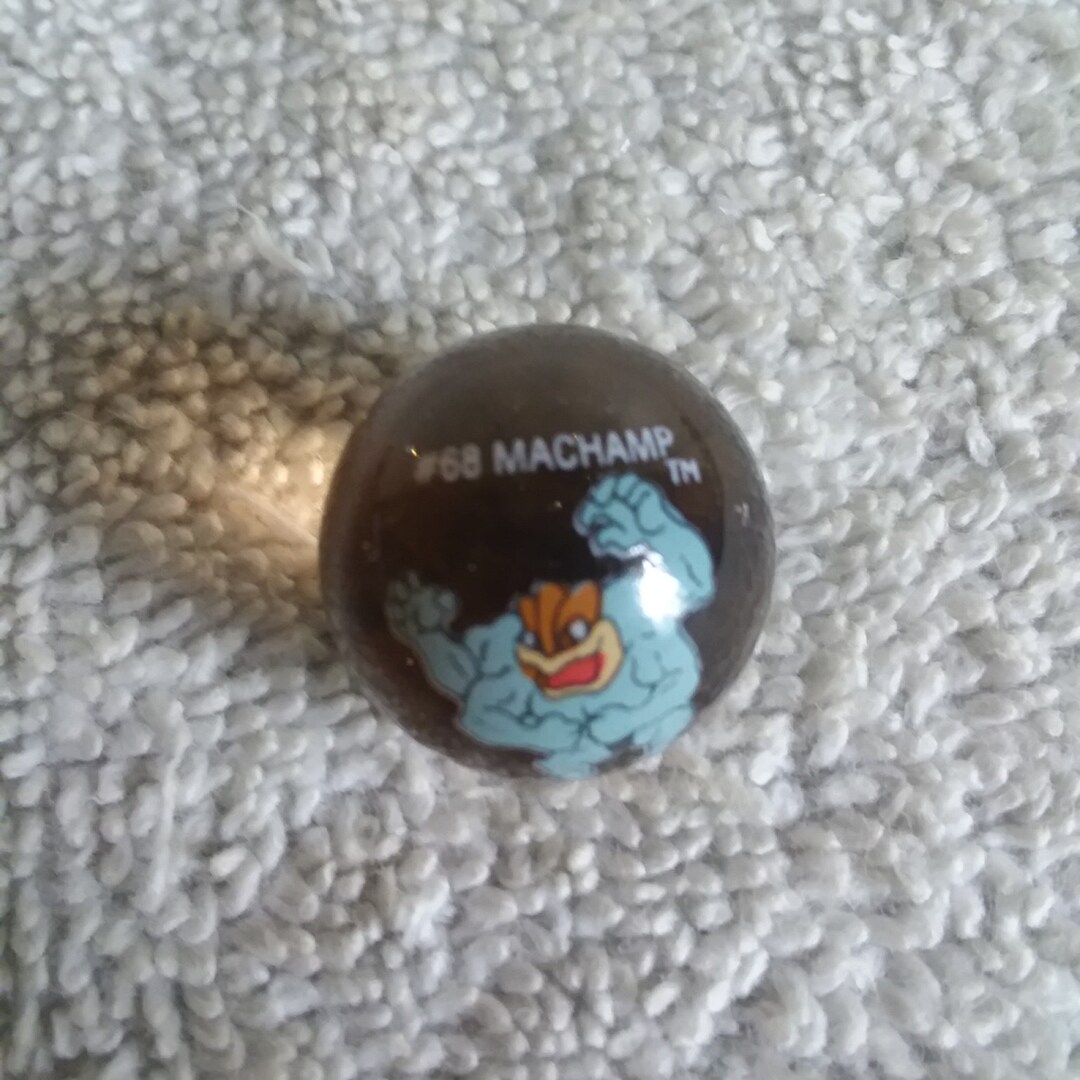 Vintage Pokemon Marbles #68 Machamp on Light Purple Glass Marble ...