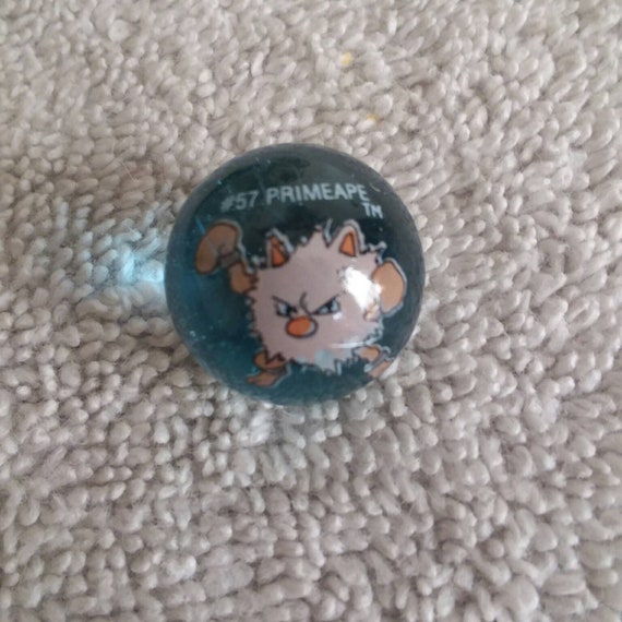 Vintage Pokemon Marbles 57 Primeape on Aqua Blue Clear Glass - Etsy