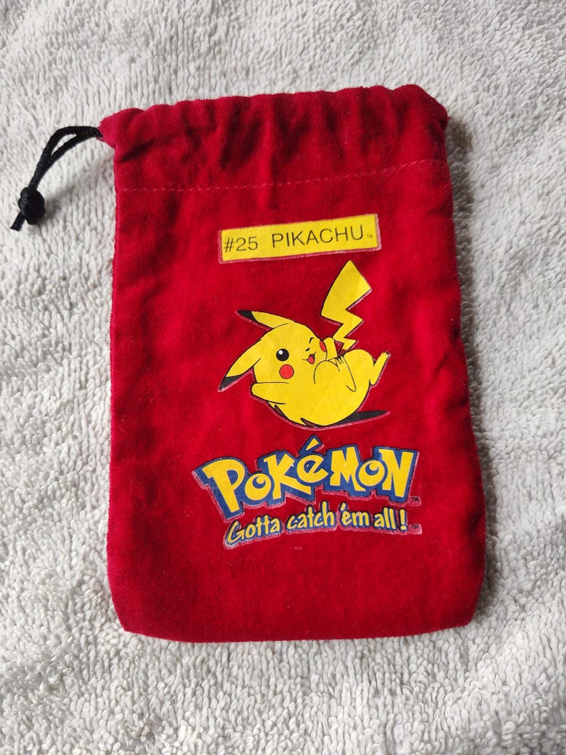 Pokemon Marbles Bag #25 Pikachu on a Red Cloth Marble Bag M to M+ ...