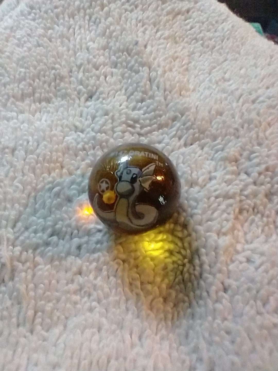 Vintage Pokemon Marble #147 Dratini on Amber Glass Marble Shooter 1st ...