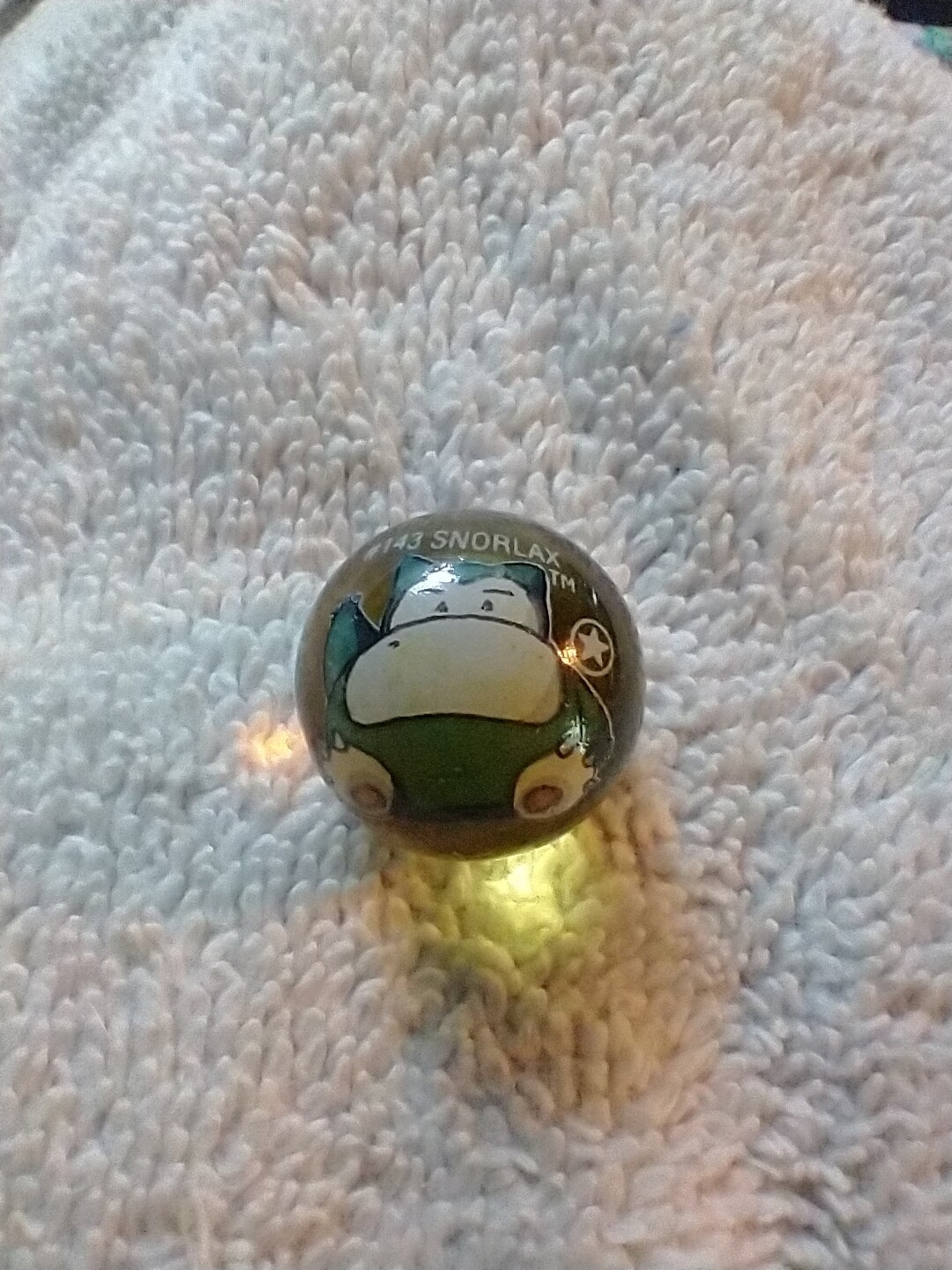 Vintage Pokemon Marble #143 Snorlax on Light Green Clear Glass Base ...