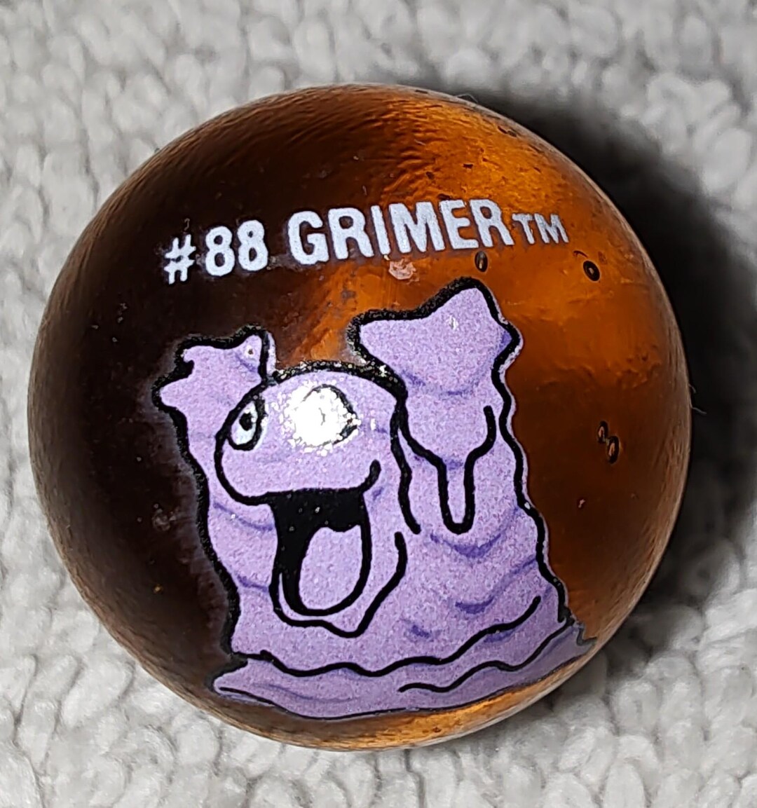 Vintage Pokemon Marbles #88 Grimer Root Beer Color Glass Marbles ...