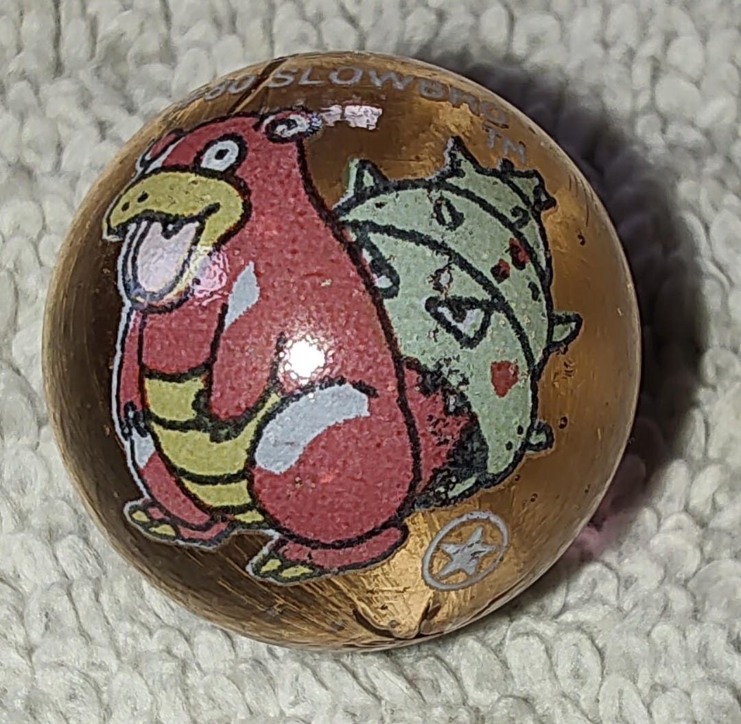 Vintage Pokemon Marbles #80 Slowbro Light Purple 1st Edition Star Promo ...
