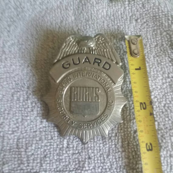 Vintage guard badge Burns retired guard badge large h… - Gem