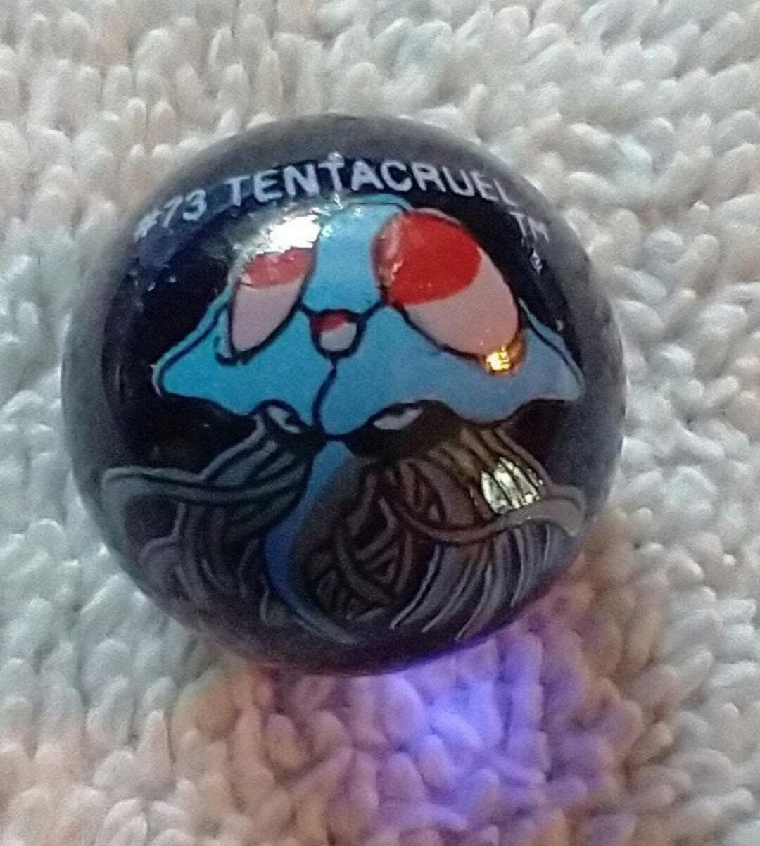 Pokemon Marbles #73 Tentacruel on Cobalt Blue Glass Marble Mint to Mint ...