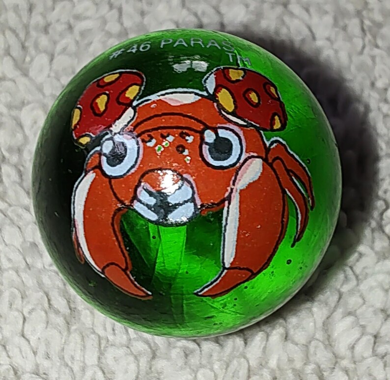 Vintage Pokemon Marble #46 Paras on Green Glass Shooter Marble 1998 Toy ...