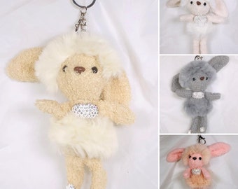 Fuzzy Rabbit Keychain - Etsy