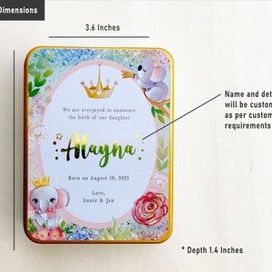 Custom Mithai Box, Personalized Baby Favor Box, Indian Sweet Box, Tin ...