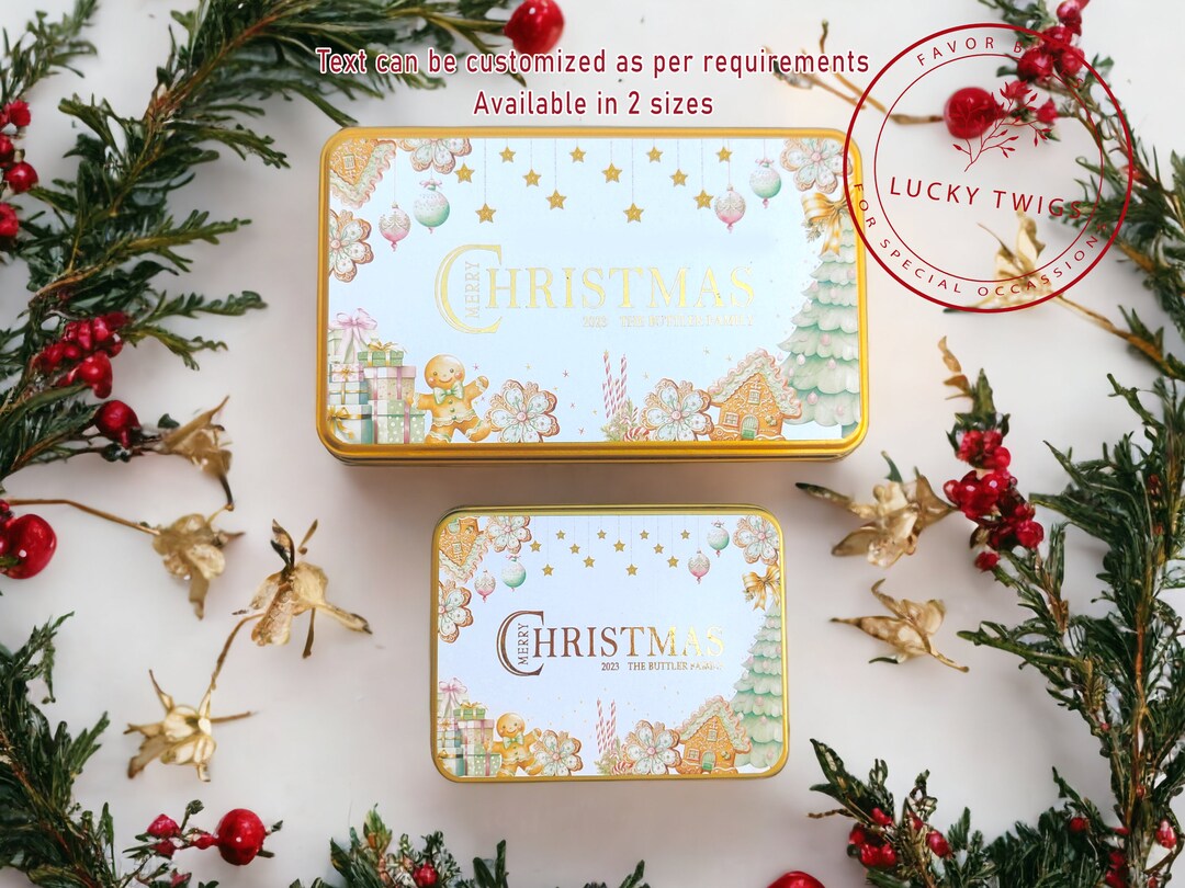 Personalized Christmas Tin Box| Custom Christmas Gift Box| Christmas ...