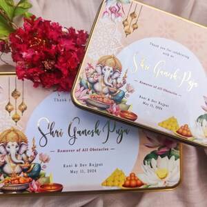 Personalized Ganesh Puja Box| Custom Ganesh Mithai Box| Indian Sweet ...