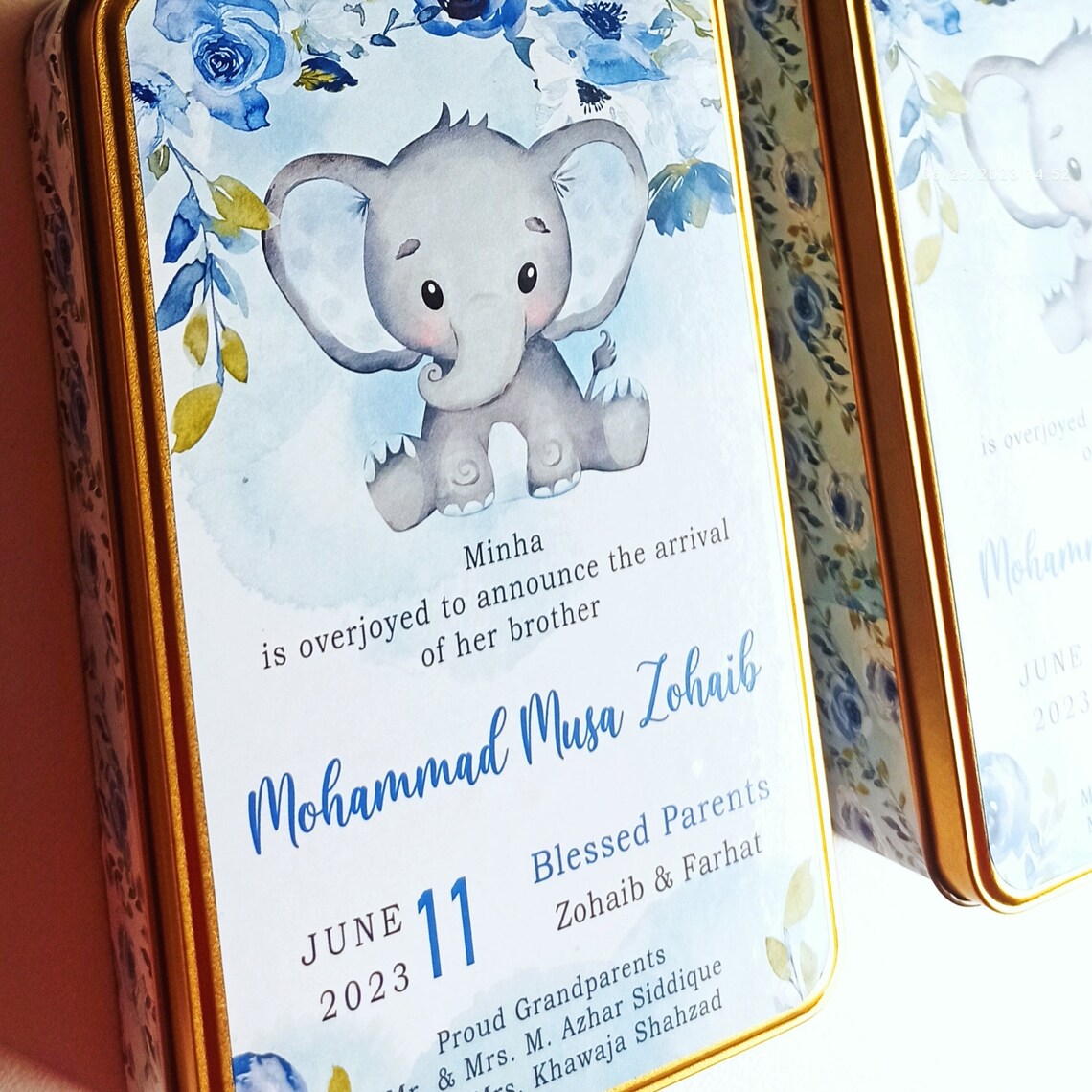 Custom Mithai Box, Personalized Baby Favor Box, Indian Sweet Box, Tin ...