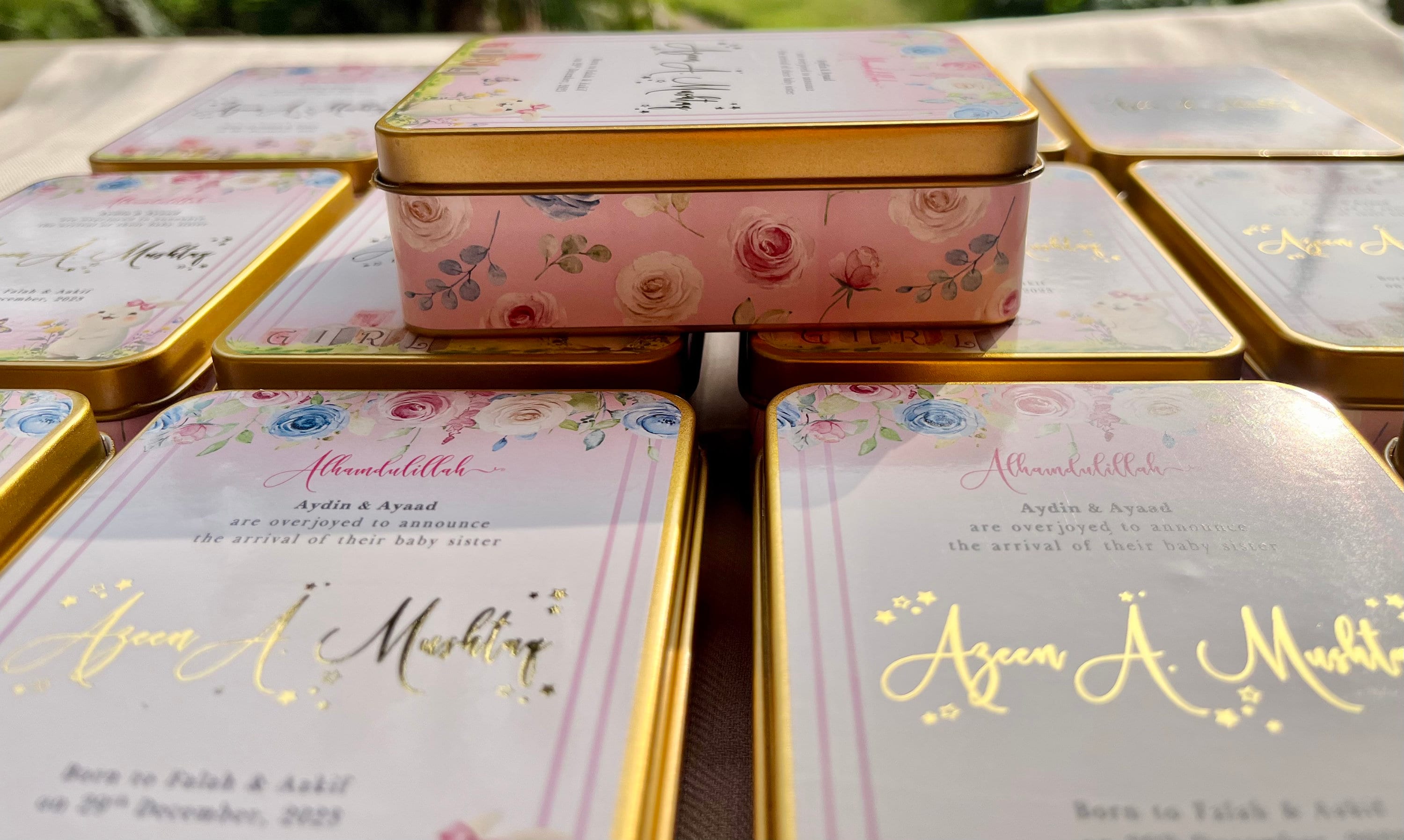 Custom Mithai Box, Personalized Baby Favor Box, Indian Sweet Box, Tin ...