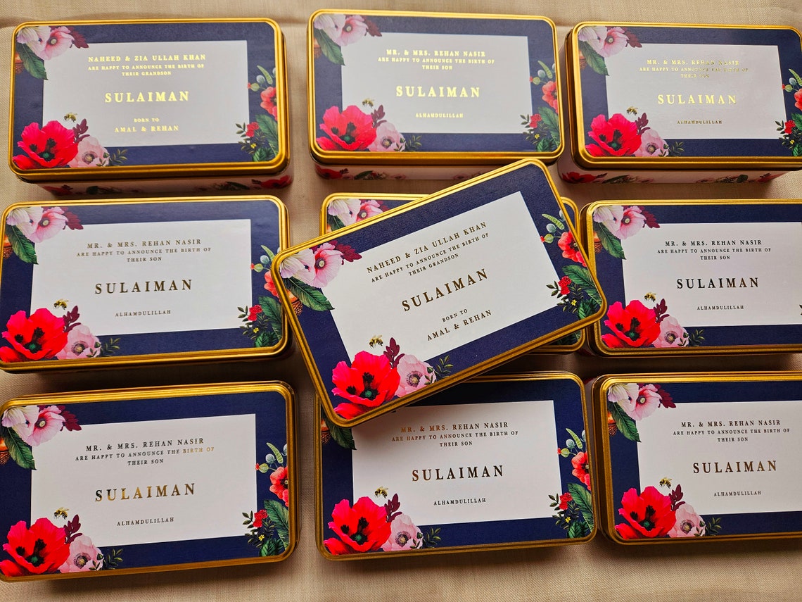 Personalized Mithai Box| Personalized Baby Favor Box| Indian Mithai Box ...