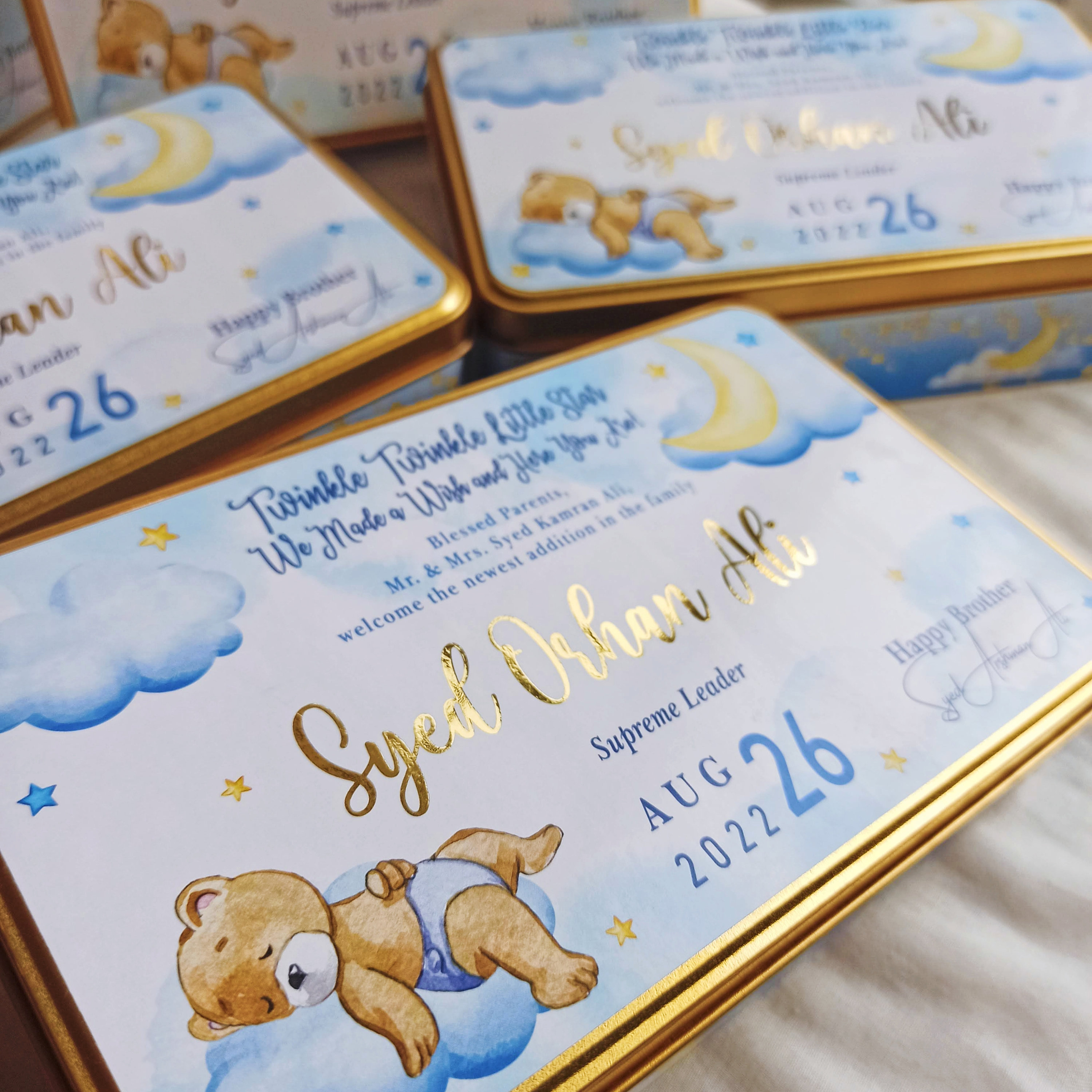 Custom Mithai Box, Personalized Baby Favor Box, Indian Sweet Box, Tin ...