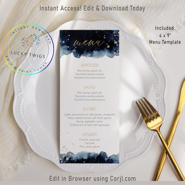 Editable Menu Template, Twinkle Twinkle Menu Printable, Editable ...