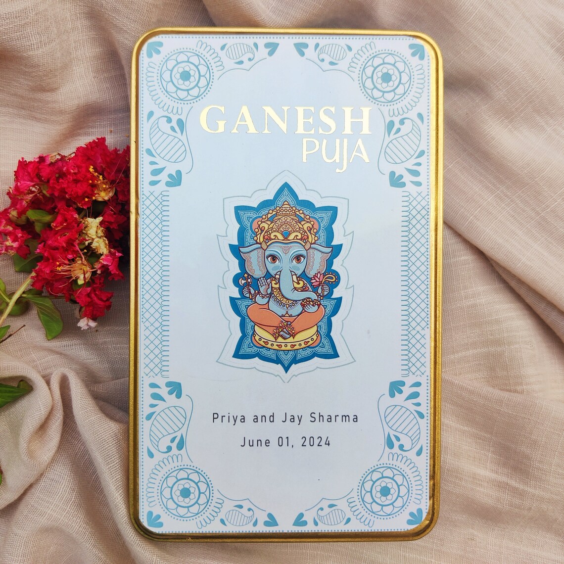 Personalized Ganesh Puja Box| Custom Ganesh Mithai Box| Indian Sweet ...