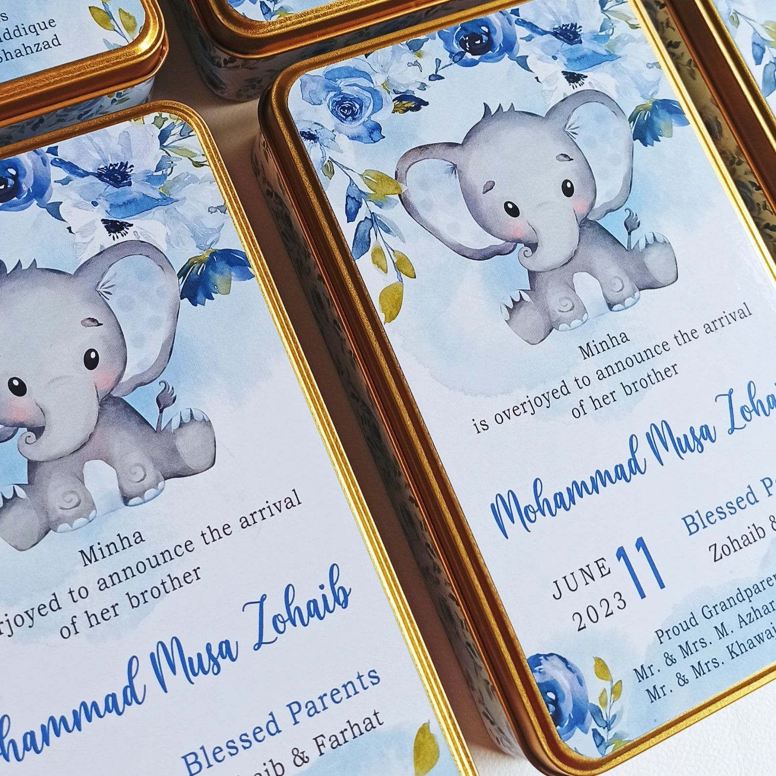 Custom Mithai Box, Personalized Baby Favor Box, Indian Sweet Box, Tin ...