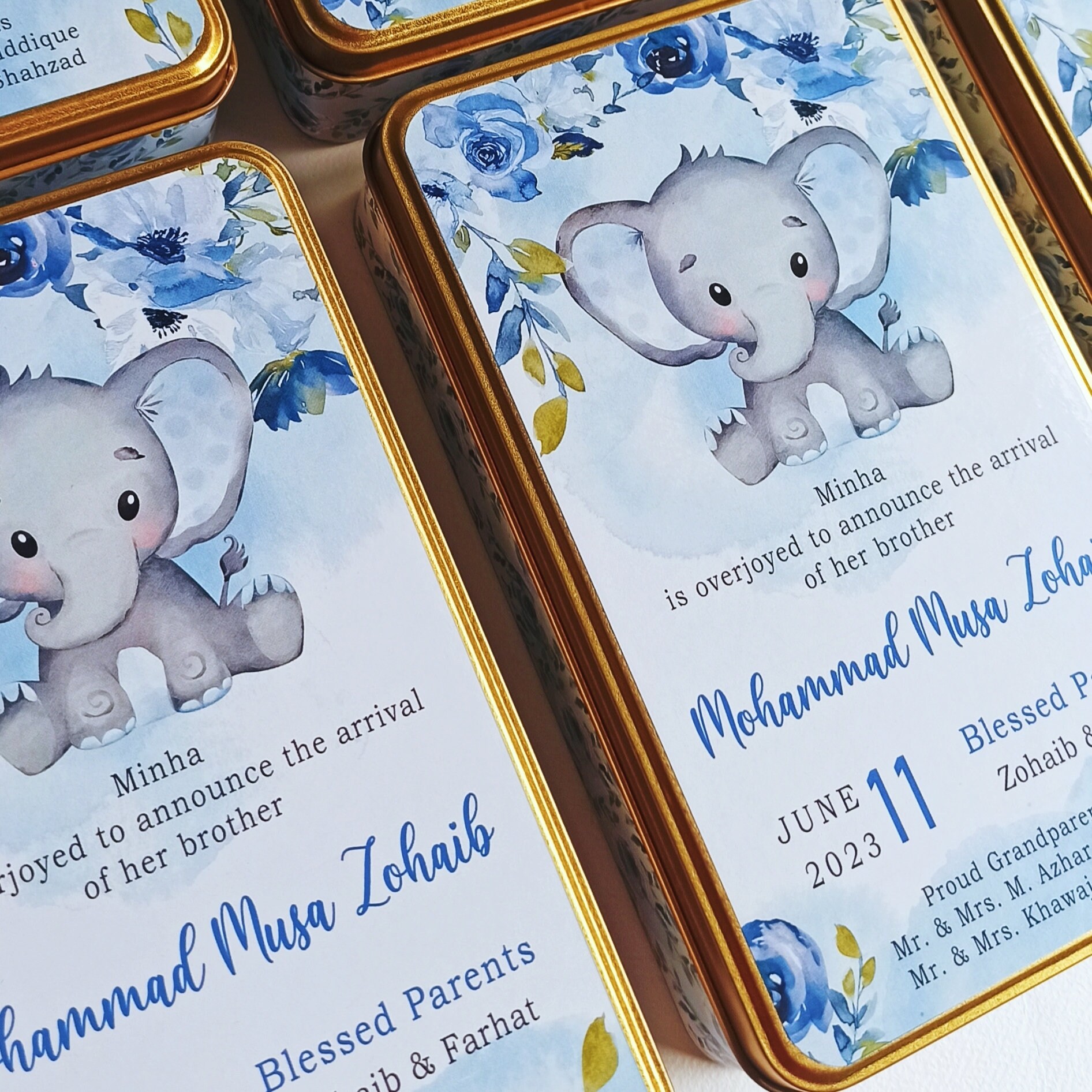 Custom Mithai Box, Personalized Baby Favor Box, Indian Sweet Box, Tin ...