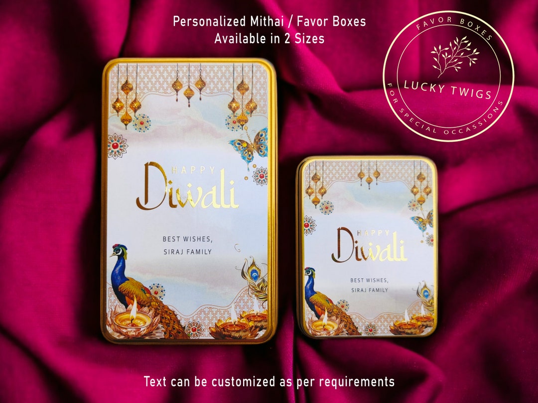Personalized Diwali Mithai Box, Custom Diwali Sweet Box, Indian Sweet ...