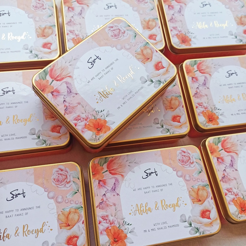 Personalized Mithai Box, Sagai Favor Box, Indian Favor Box, Bidh Box ...