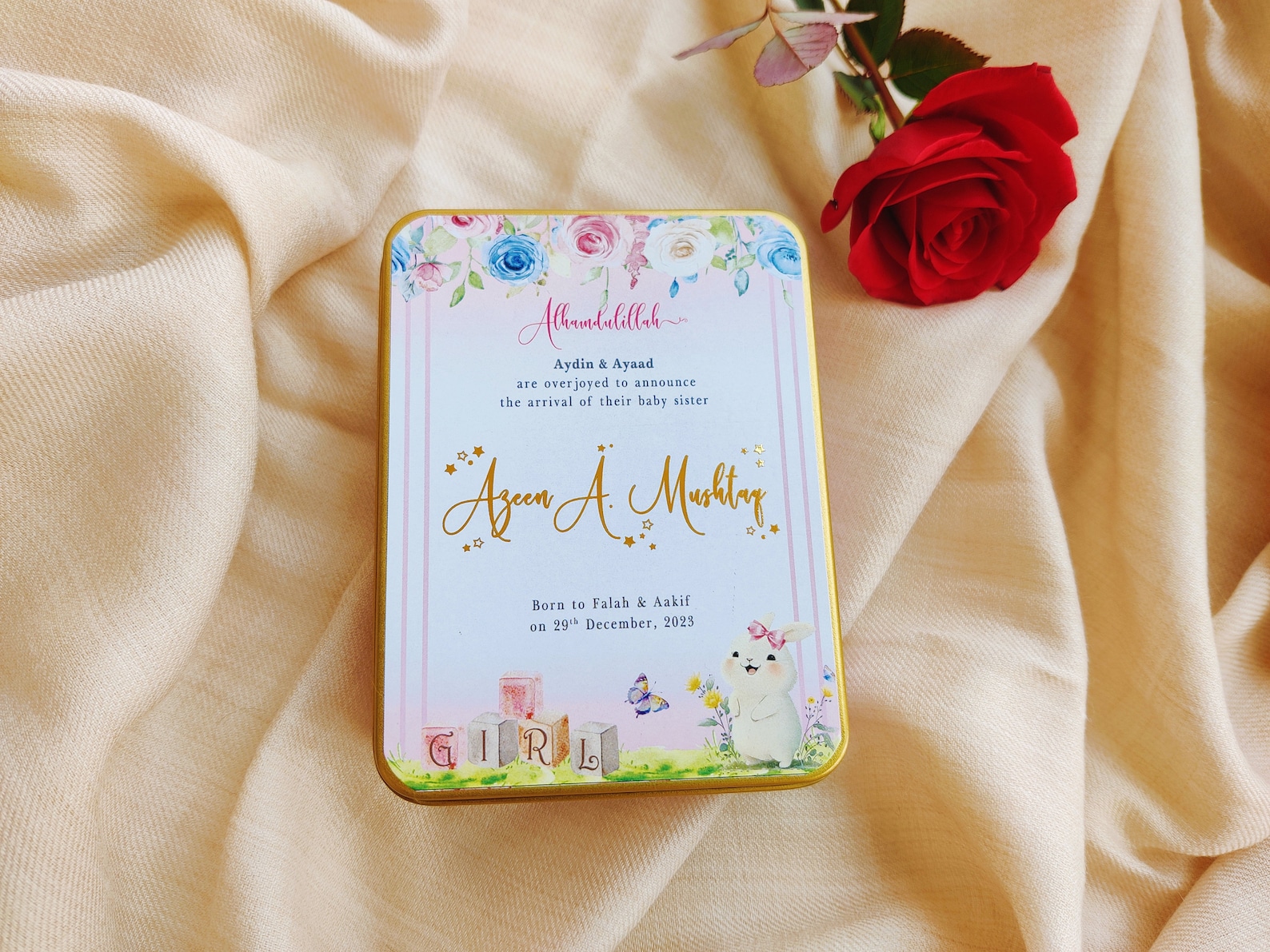 Custom Mithai Box, Personalized Baby Favor Box, Indian Sweet Box, Tin ...