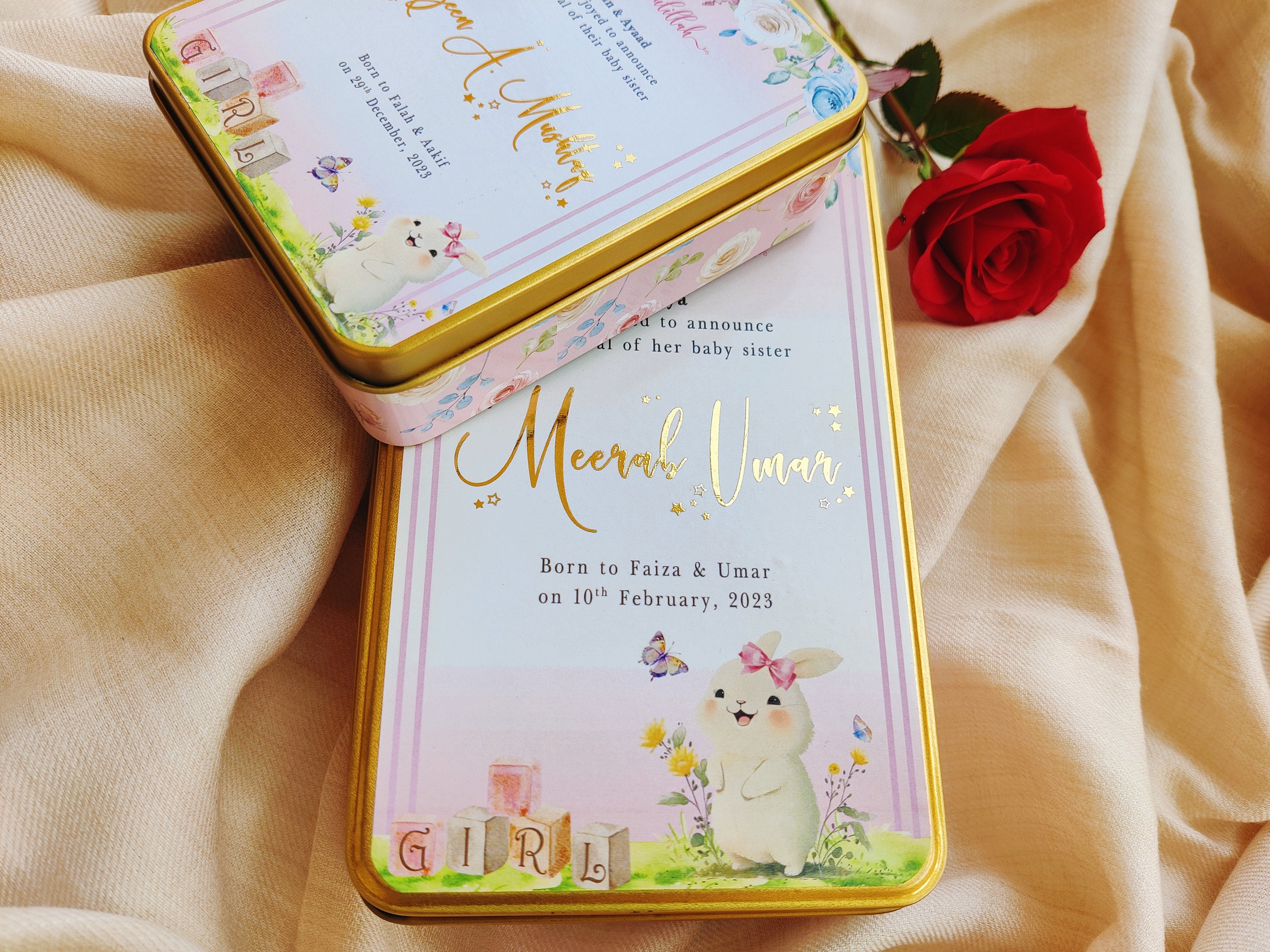 Custom Mithai Box, Personalized Baby Favor Box, Indian Sweet Box, Tin ...