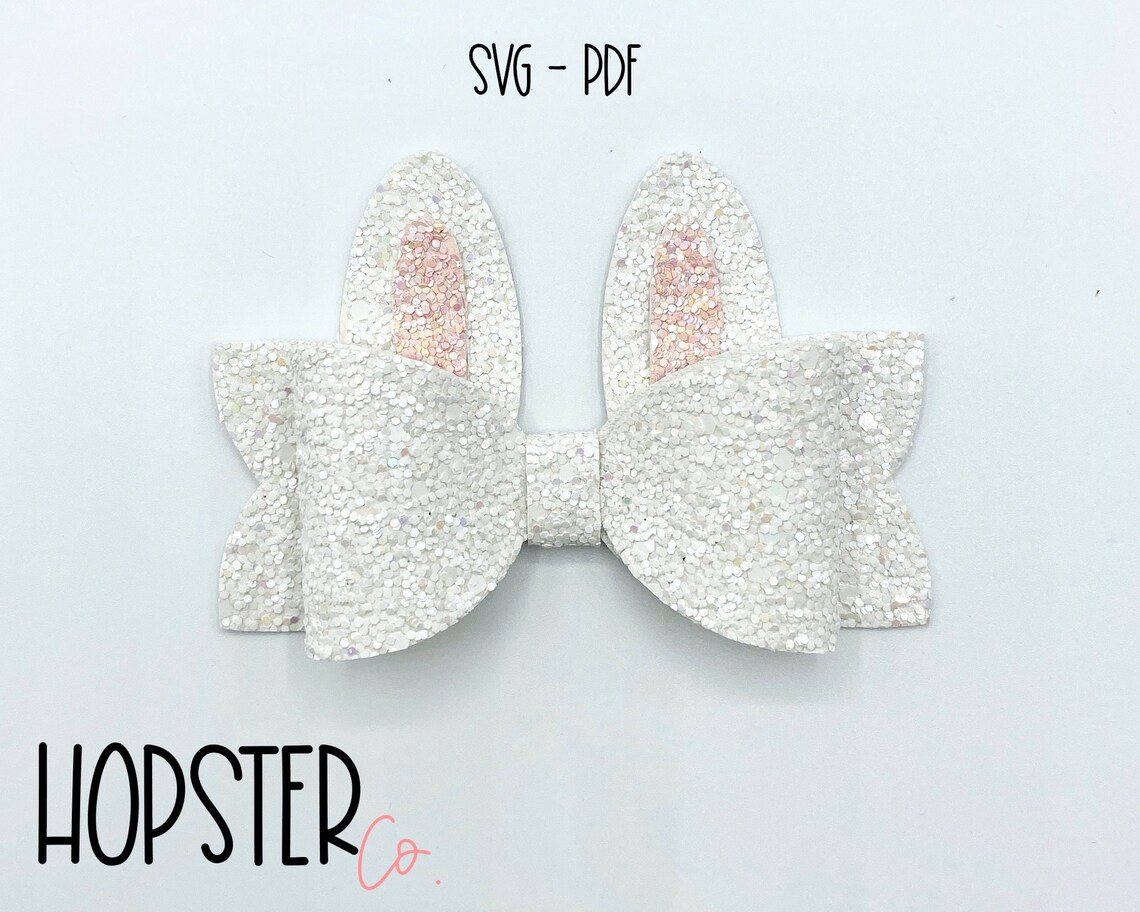 Bunny Bow Template Easter Bow Template Hair Bow SVG Bow - Etsy