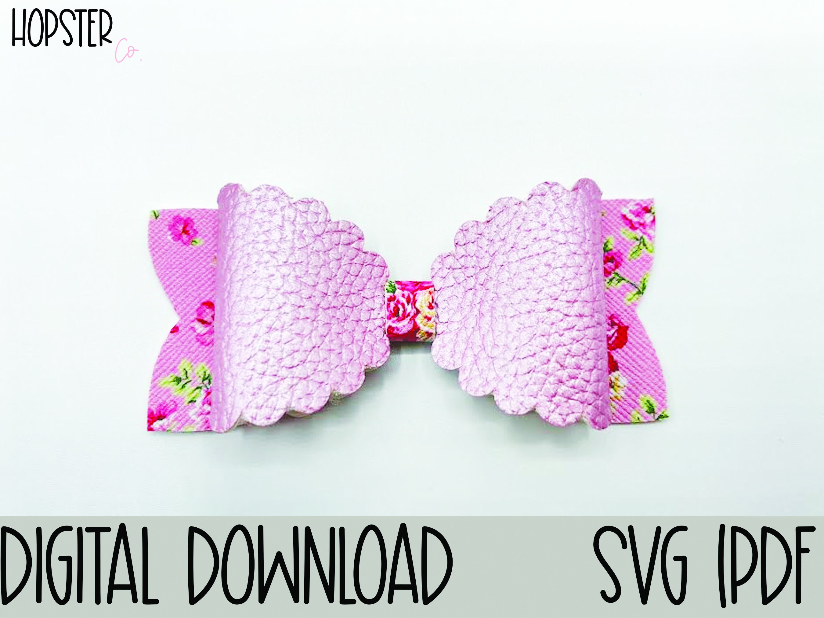 Hair Bow Svg, Hair Bow Template, Bow Template, Scalloped Bow Svg, Svg ...