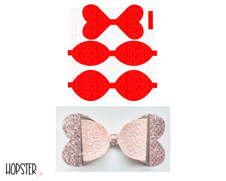 Heart Bow Template, Hair Bow Cut File, Hair Bow SVG, Bow Template, Svg ...