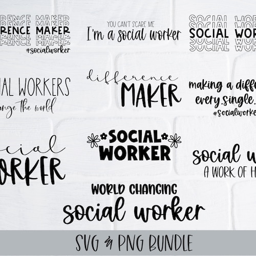 Social Worker SVG Bundle 15 Social Work Digital Cut Files - Etsy