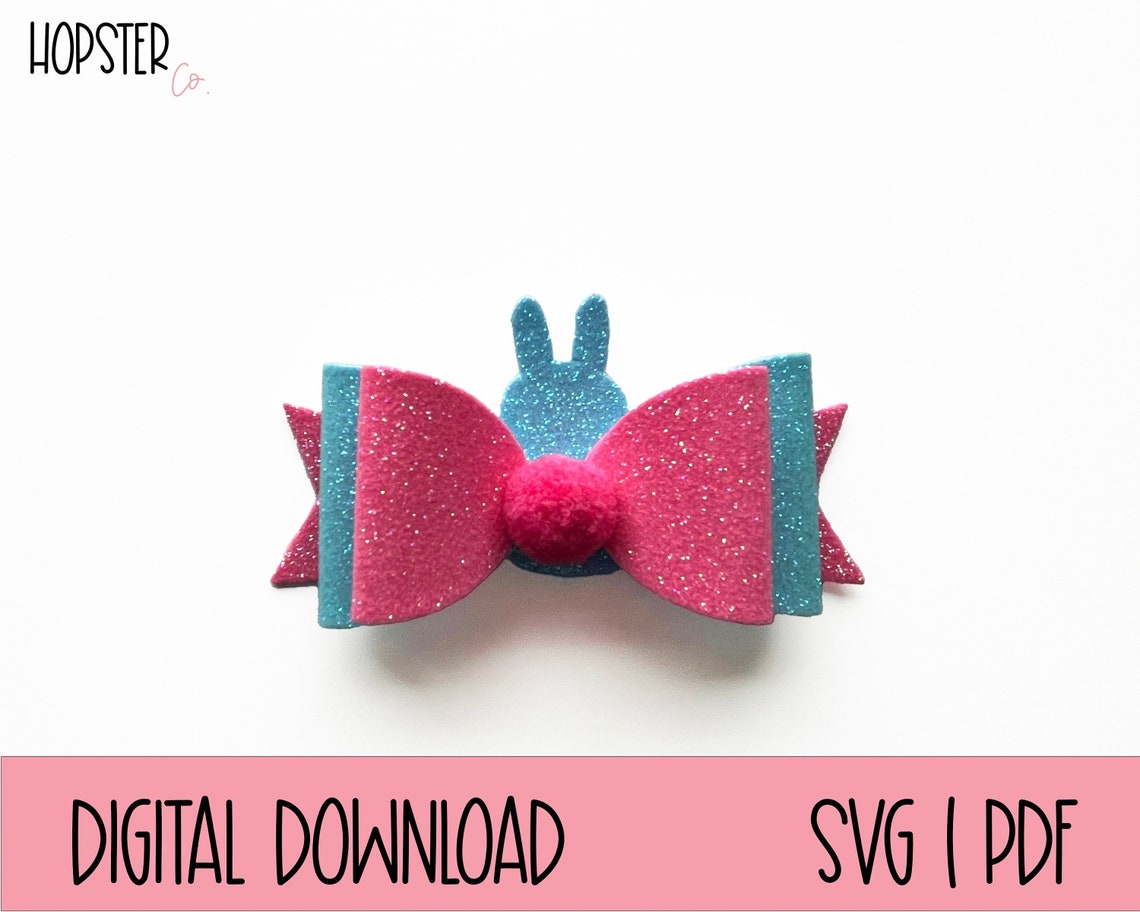 Bunny Bow SVG, Easter Bow Template, Hair Bow SVG, Bow Template, Svg Bow ...