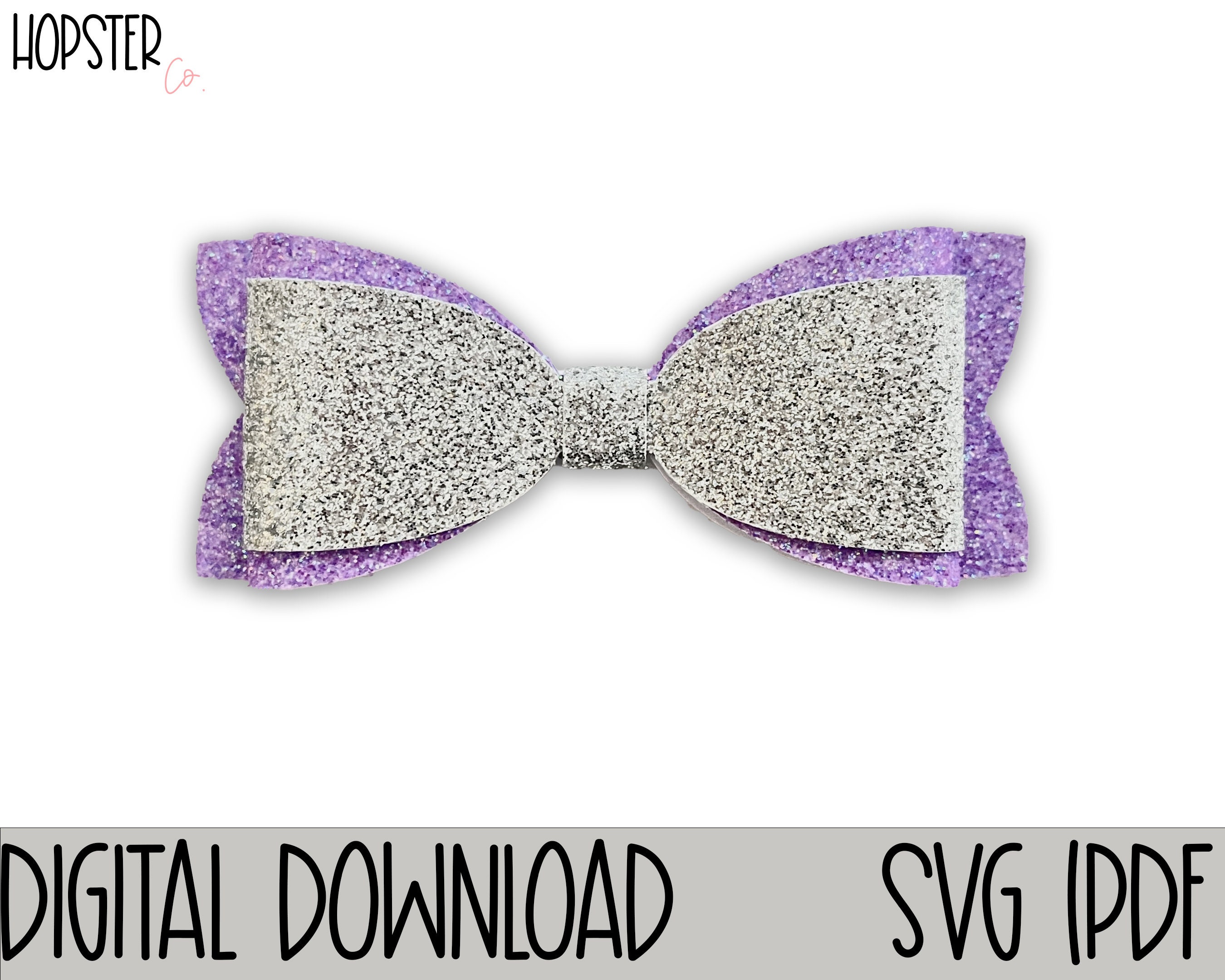 Hair Bow SVG, Template, Bow Svg, Leather Bow Template, Hair Bow Cut ...