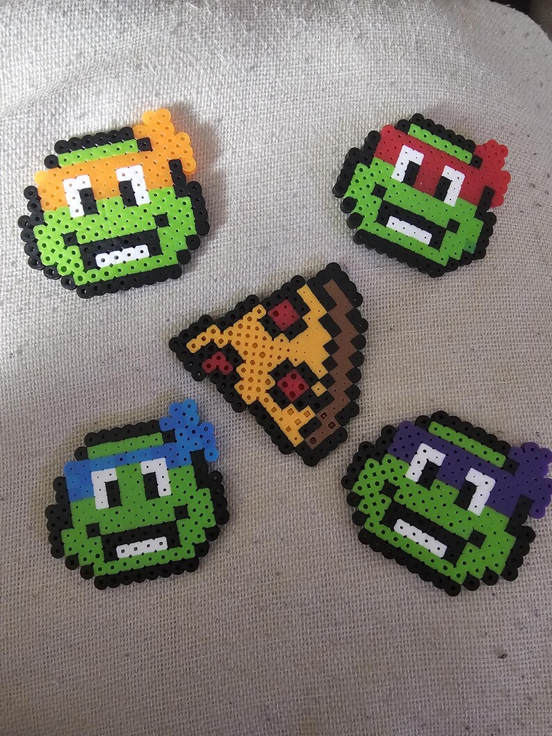 TMNT Perler Bead Magnets Set of 5 - Etsy