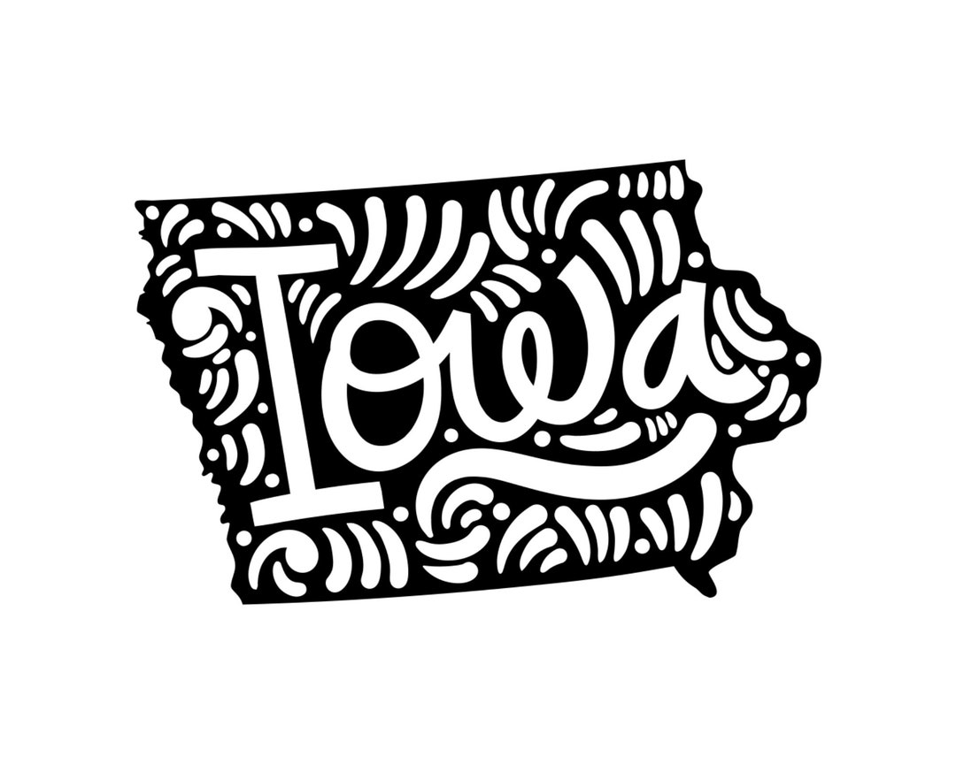 Can Cooler Graphics - Iowa Text - SVG, PNG Files for Cricut, HTV ...