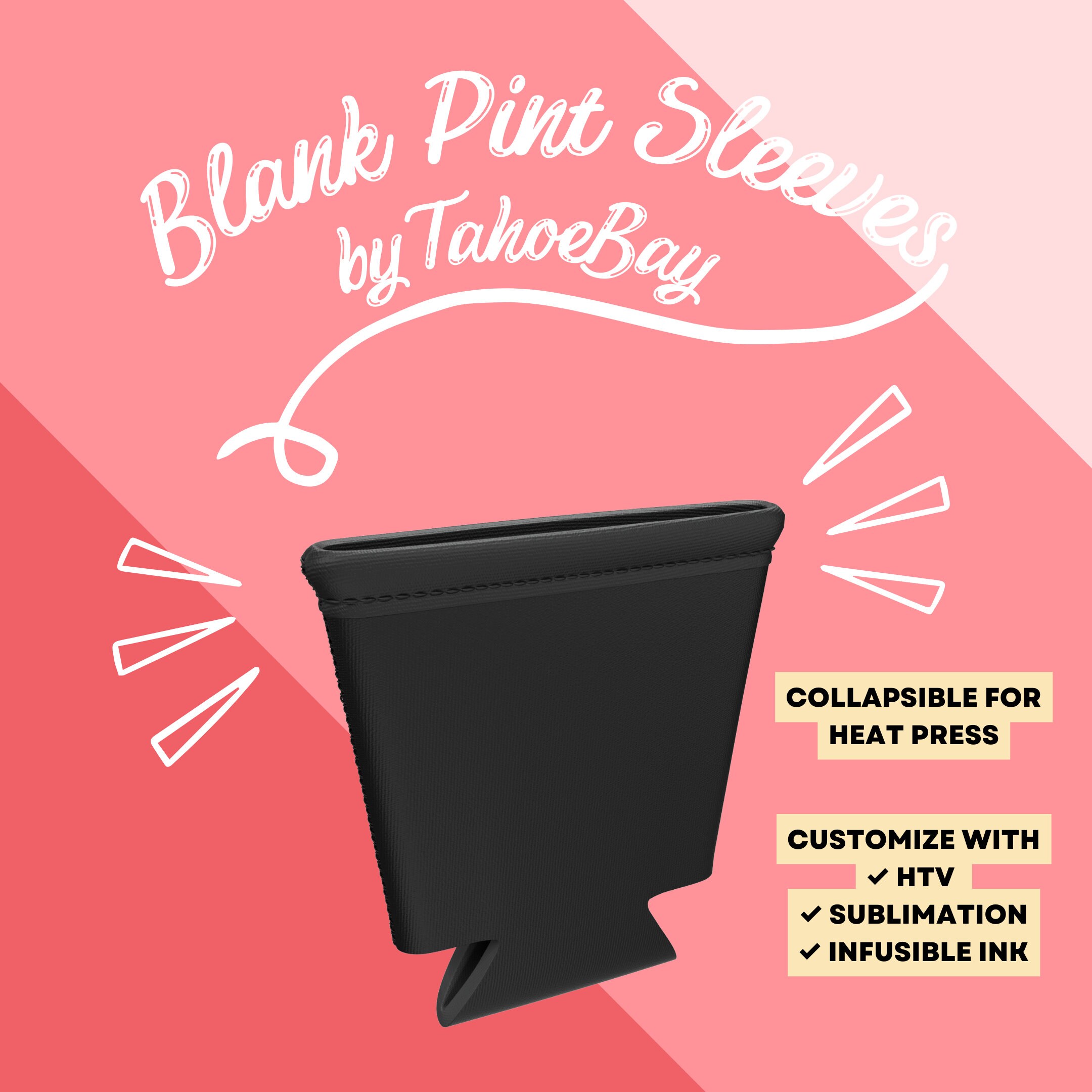 Blank Ice Cream Pint Sleeves (4-pack) Thick Neoprene Covers for Tapered ...