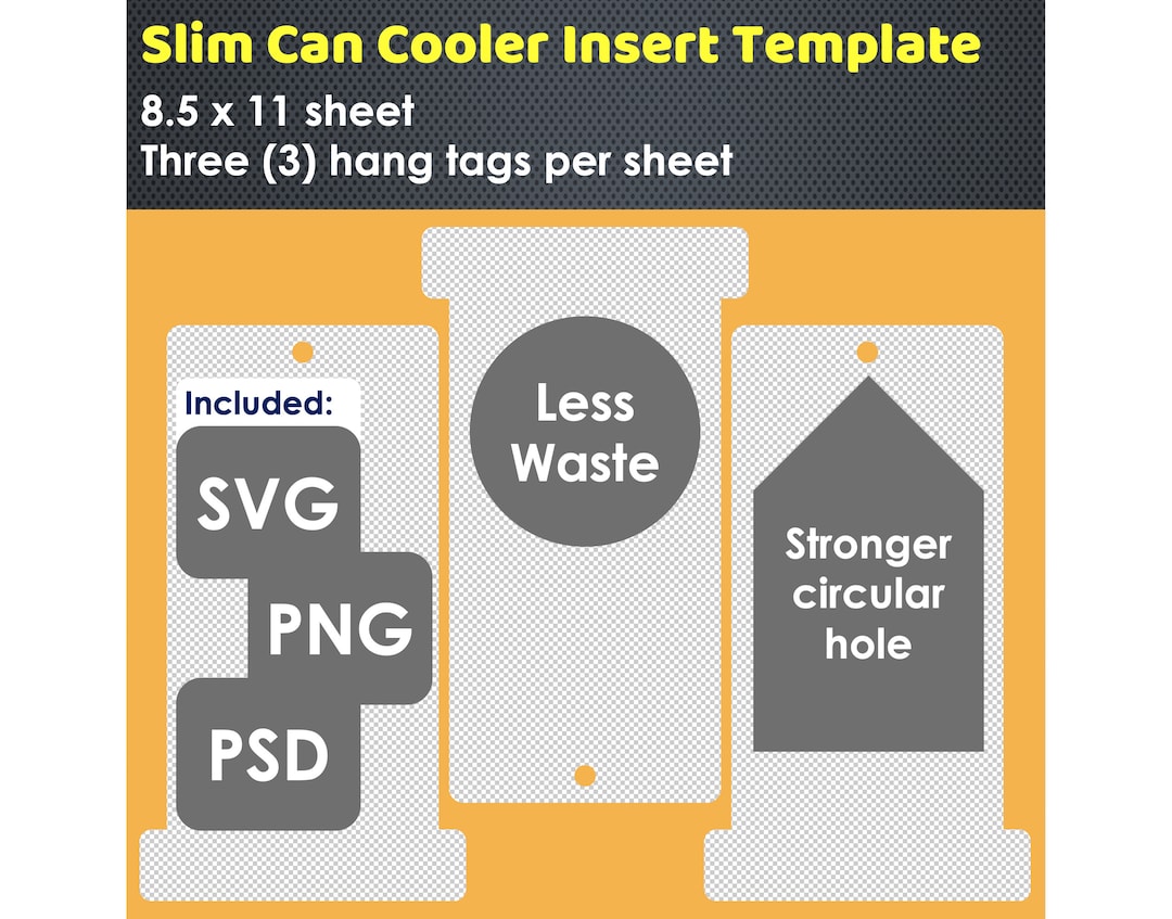 Slim Can Cooler Hang Tag Insert Template, 12oz Beer Sleeve Hanger ...