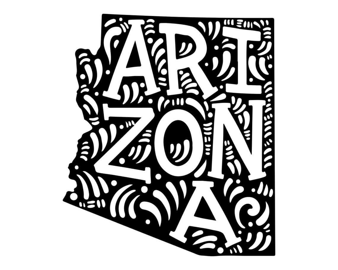 Can Cooler Graphics - Arizona Text - SVG, PNG Files for Cricut, HTV ...