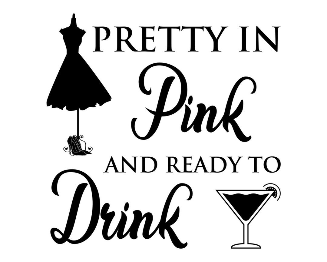 Can Cooler Graphics - Pretty in Pink - SVG, PNG Files for Cricut, HTV ...