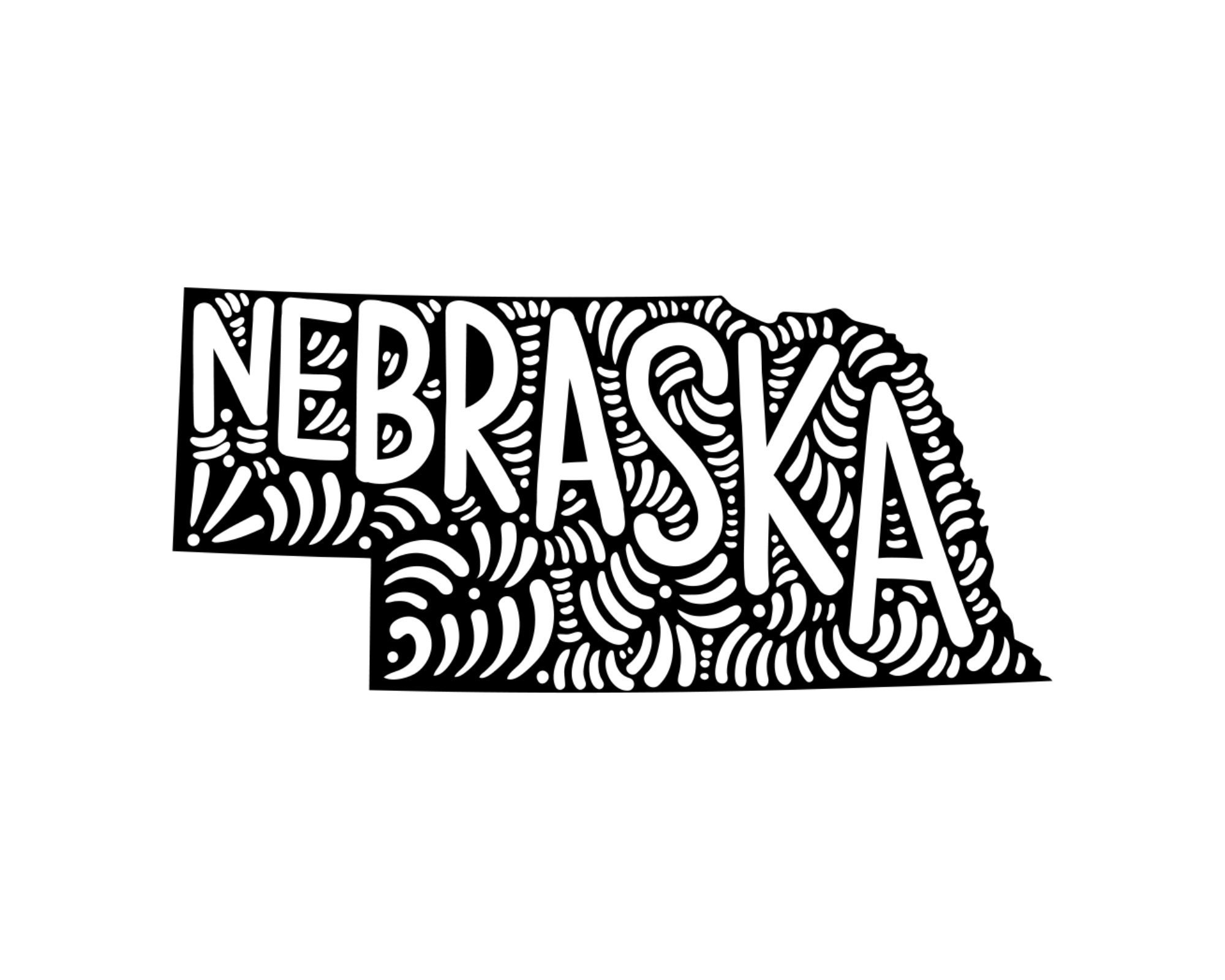Can Cooler Graphics - Nebraska Text - SVG, PNG Files for Cricut, HTV ...