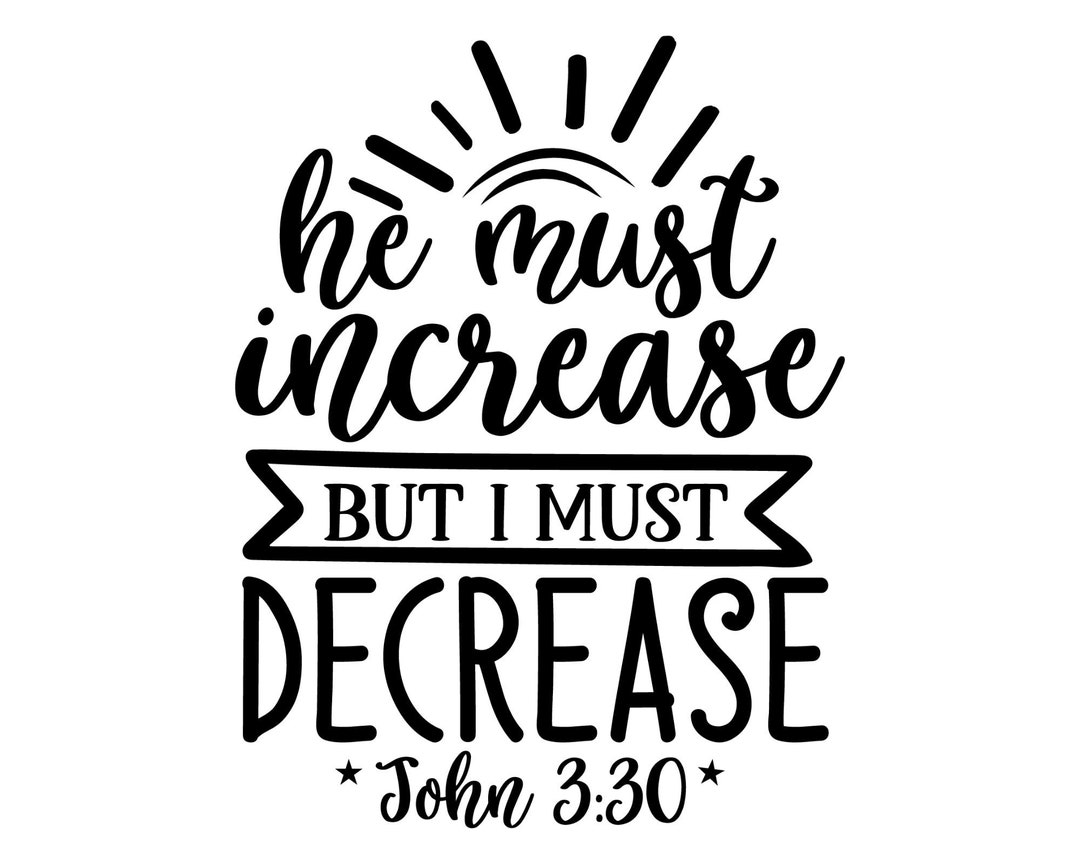 Can Cooler Graphics - He Must Increase but I Must Decrease - SVG, PNG Files for Cricut, HTV ...