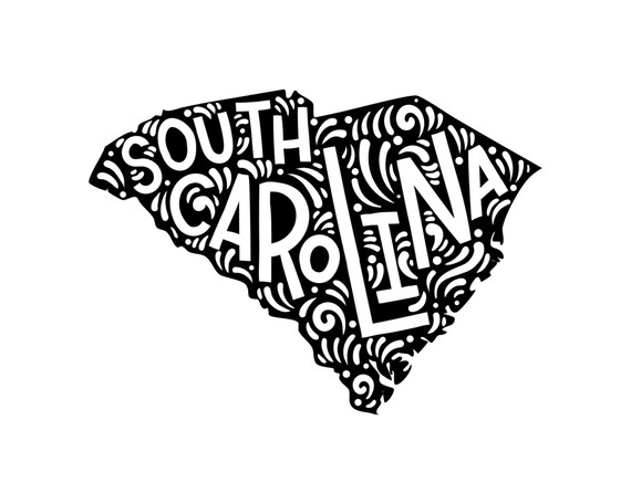 Can Cooler Graphics South Carolina Text SVG PNG Files for | Etsy