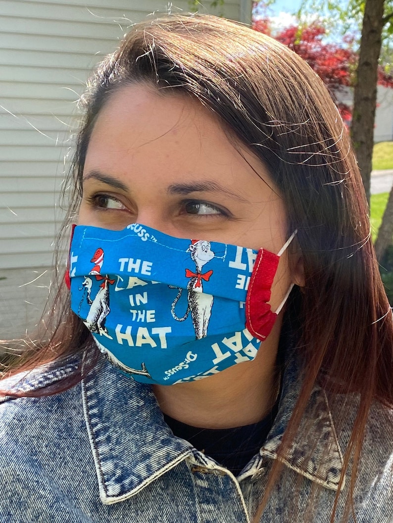 Cat in the Hat Face Mask | Etsy