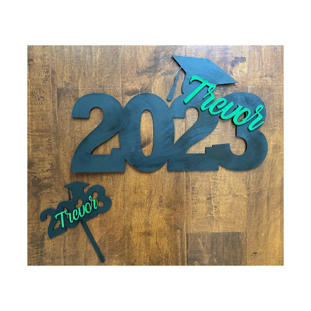 Clase de graduación de 2023, letrero de madera con nombre, accesorio de ...