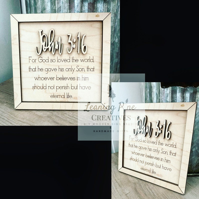 John 316 3D Bible Verse Laser Engraved Sign Bible Quote - Etsy