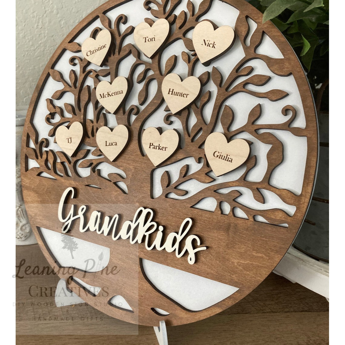 Grandkids Mothers Day Family Tree Wooden Gift Mom Grandma - Etsy