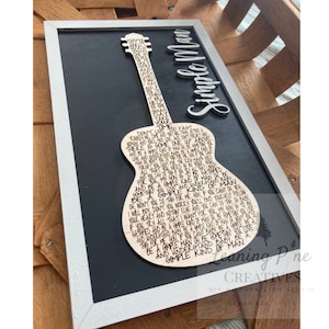 Simple Man Lyric Sign Wooden 3D Simple Man Guitar Lyrics Gift for Son ...