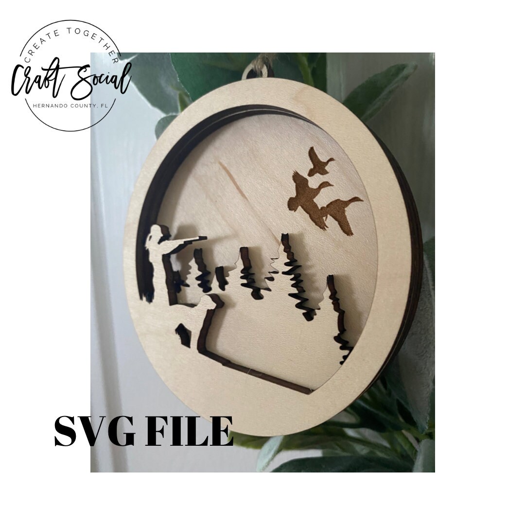 Duck Hunting SVG File Ornament I Female and Male Hunter File I - Etsy
